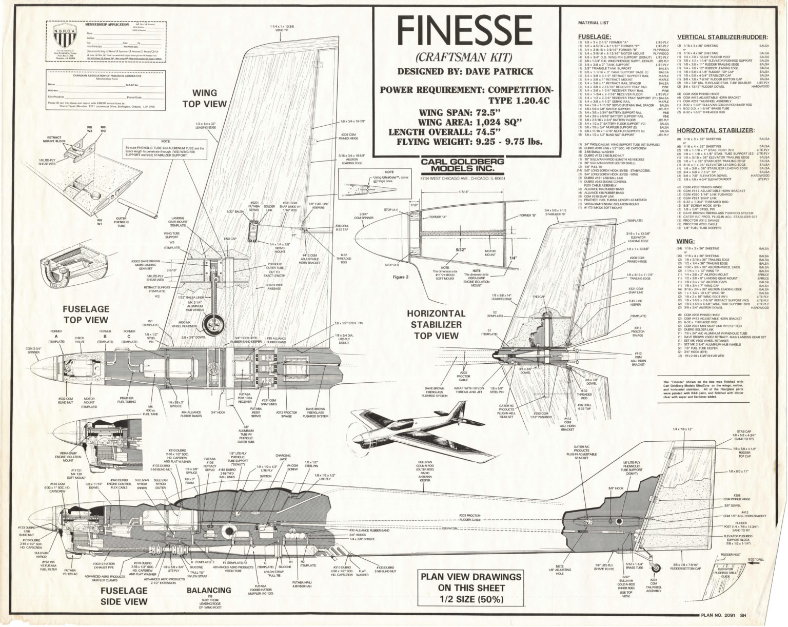 CG Finesse original drawings – Aero Composites